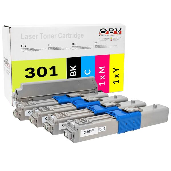 Kompatibel C301 - 4x OBV Toner für OKI C321 MC332 MC342 ersetzt 497353